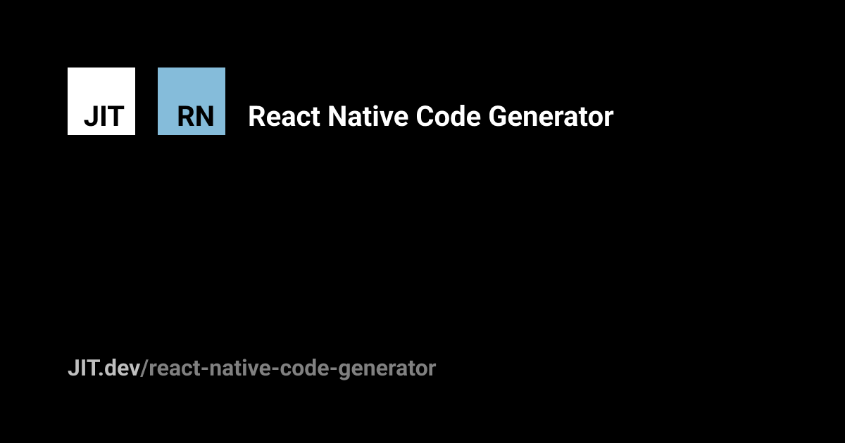 React Native Code Generator